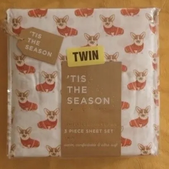 Bedding | Twin Size Corgi Red Sweater Sheets | Poshmark